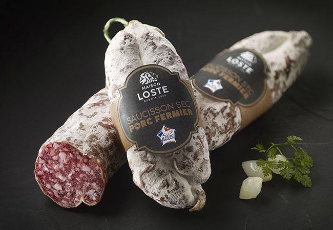 Saucisson fermier : recette Maison Loste de saucisson sec au porc fermier